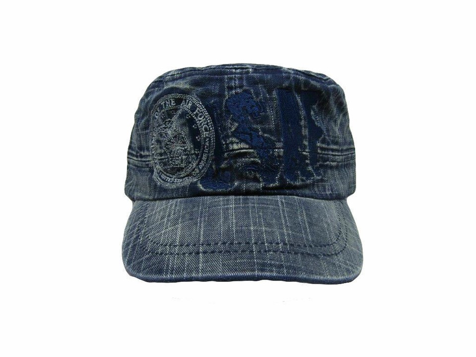 USAF United States Air Force Denim Washed Flat Top Embroidered Baseball ...