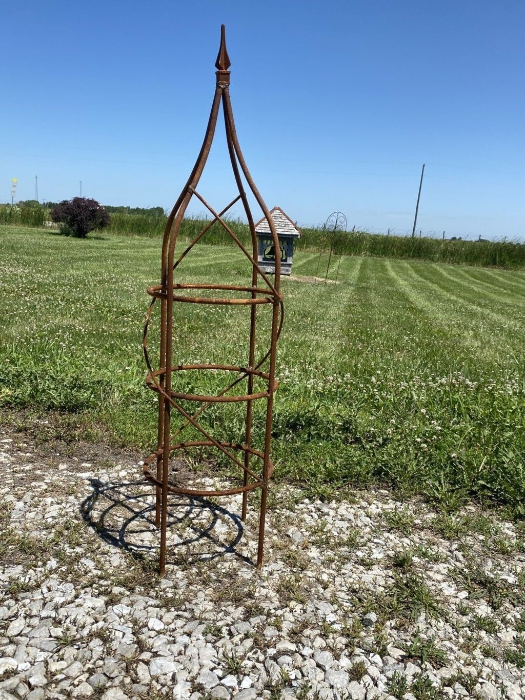 40" Rose Plant Support Garden Trellis Topiary, Round Wrought Iron ...