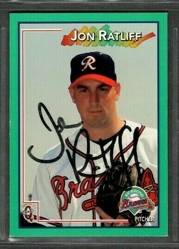 1998 Blueline Richmond Braves #13 Jon Ratliff Baseball Card Signed ...
