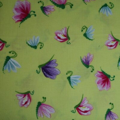 HAPPY FLOWERS Insects Yellow, Dena Designs Free Spirit Fabric FAT ...