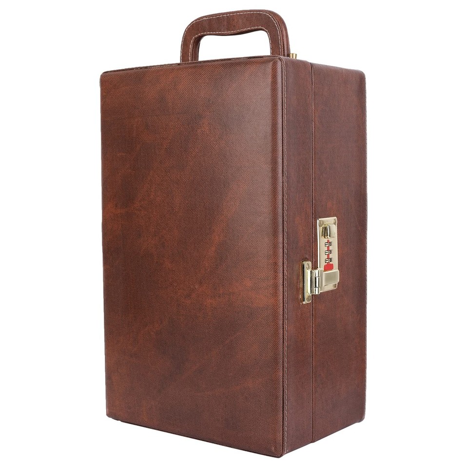 Portable Leatherette finish Picnic/Travel Bar Set ( Brown ) with 3 ...