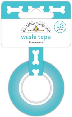 Crafts Doodlebug Washi Tape Bone Appetit Dog Bones Repeat Blue White | eBay