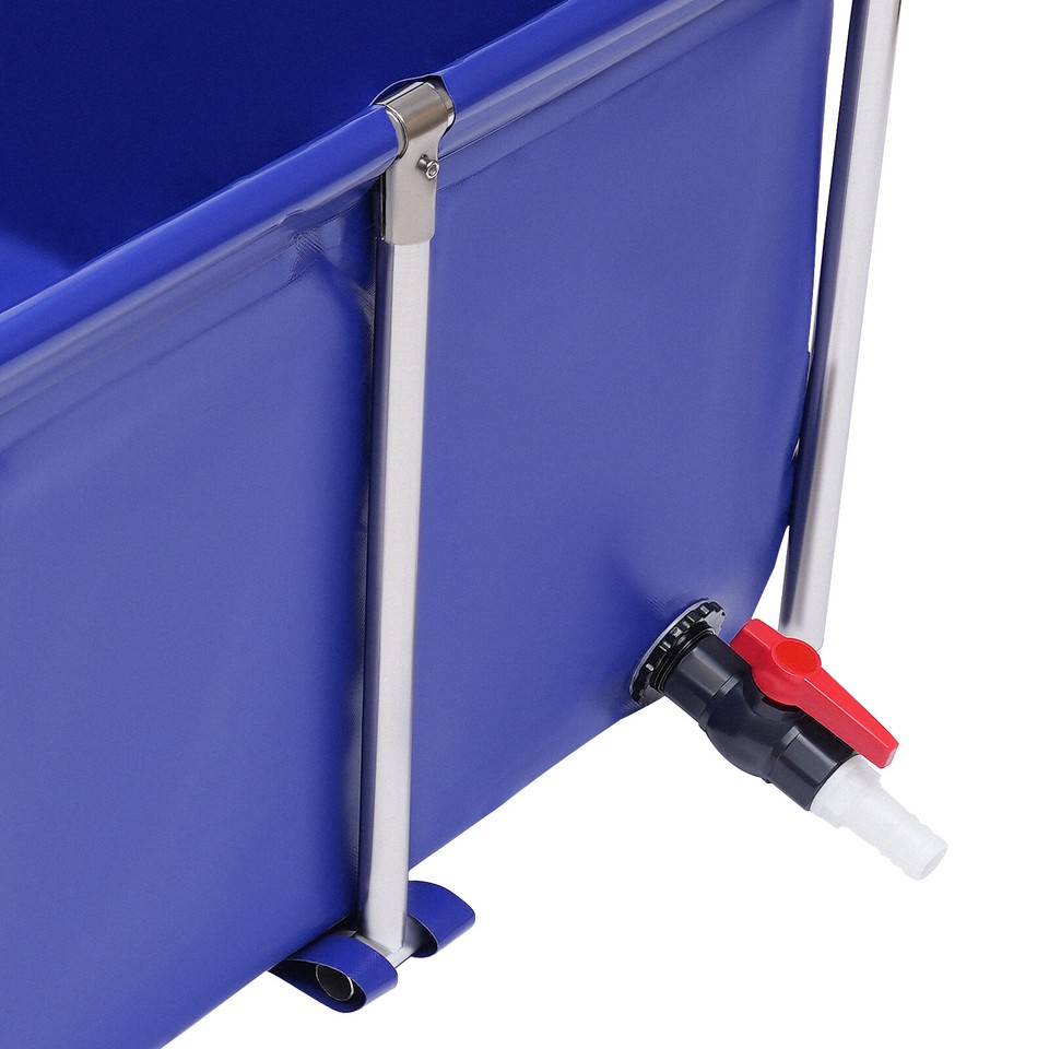 Blue Cuboid Canvas Fish Pond Aquarium Fish Water Tank Coating Koi ...