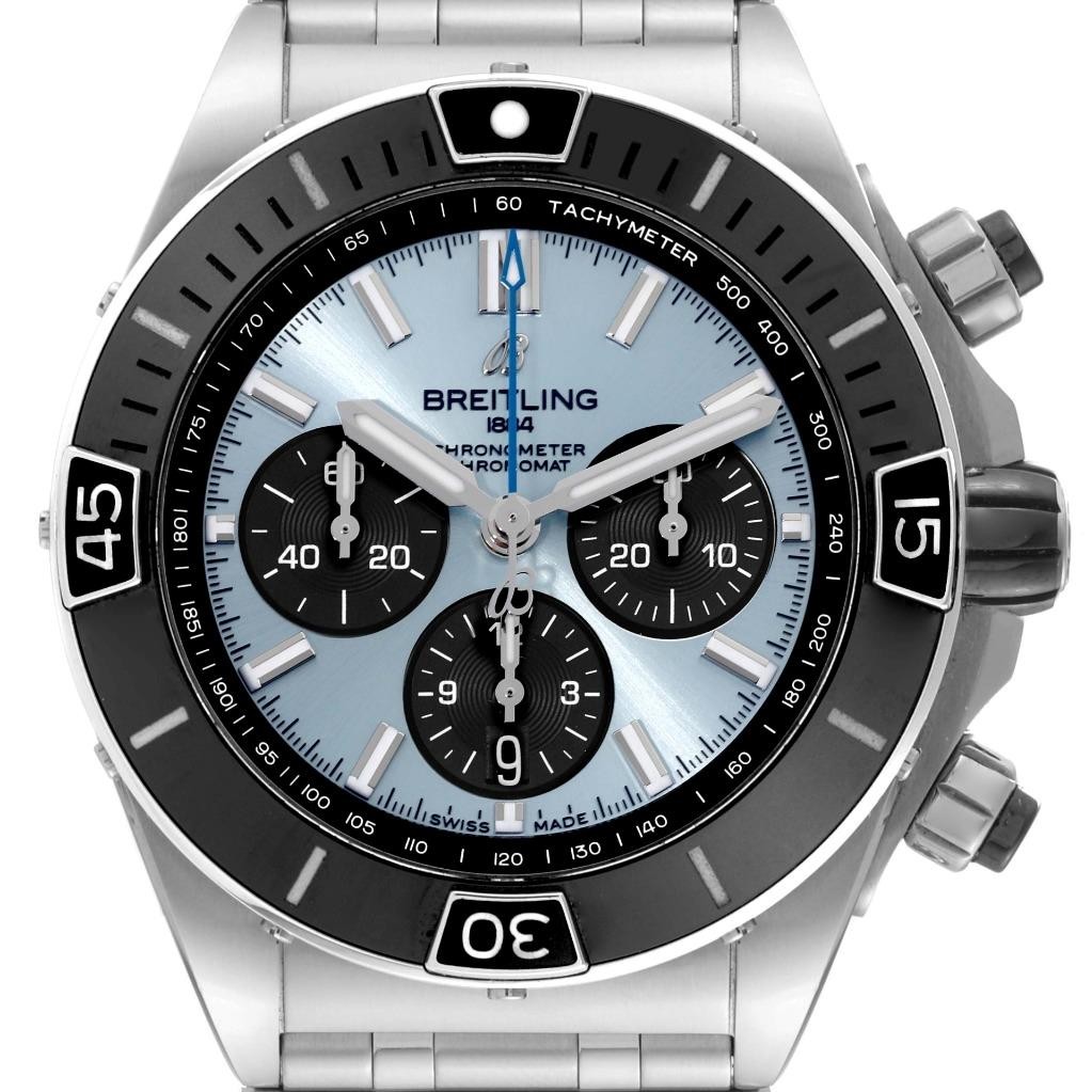 Breitling Chronomat B01 Ice Blue Dial Steel Mens Watc… - Gem