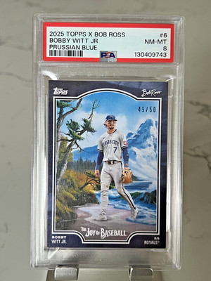 2025 Topps x Bob Ross The Joy Of Baseball Bobby Witt Jr #6 PSA 8 NM-MT ...