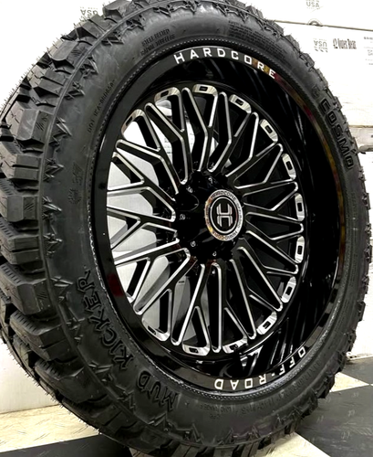 4 NEW 22x10 Hardcore HC103 Wheels Tires -25 Black Milled 6x5.5 Chevy ...