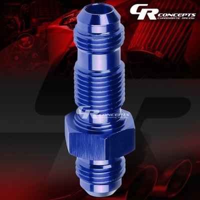 4AN AN4 AN-4 MALE THREAD STRAIGHT BULKHEAD FLARE BLUE ALUMINUM ANODIZE ...