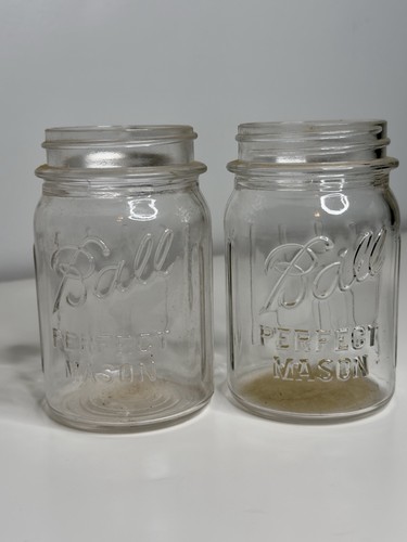100 Year Old Vintage Ball Perfect Mason Jar Pair With Ribbed Side, Pint ...