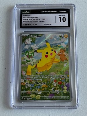 GEM MINT Pikachu HOLO! CGC 10! 2024 Black Star Promos - Adventure Chest ...