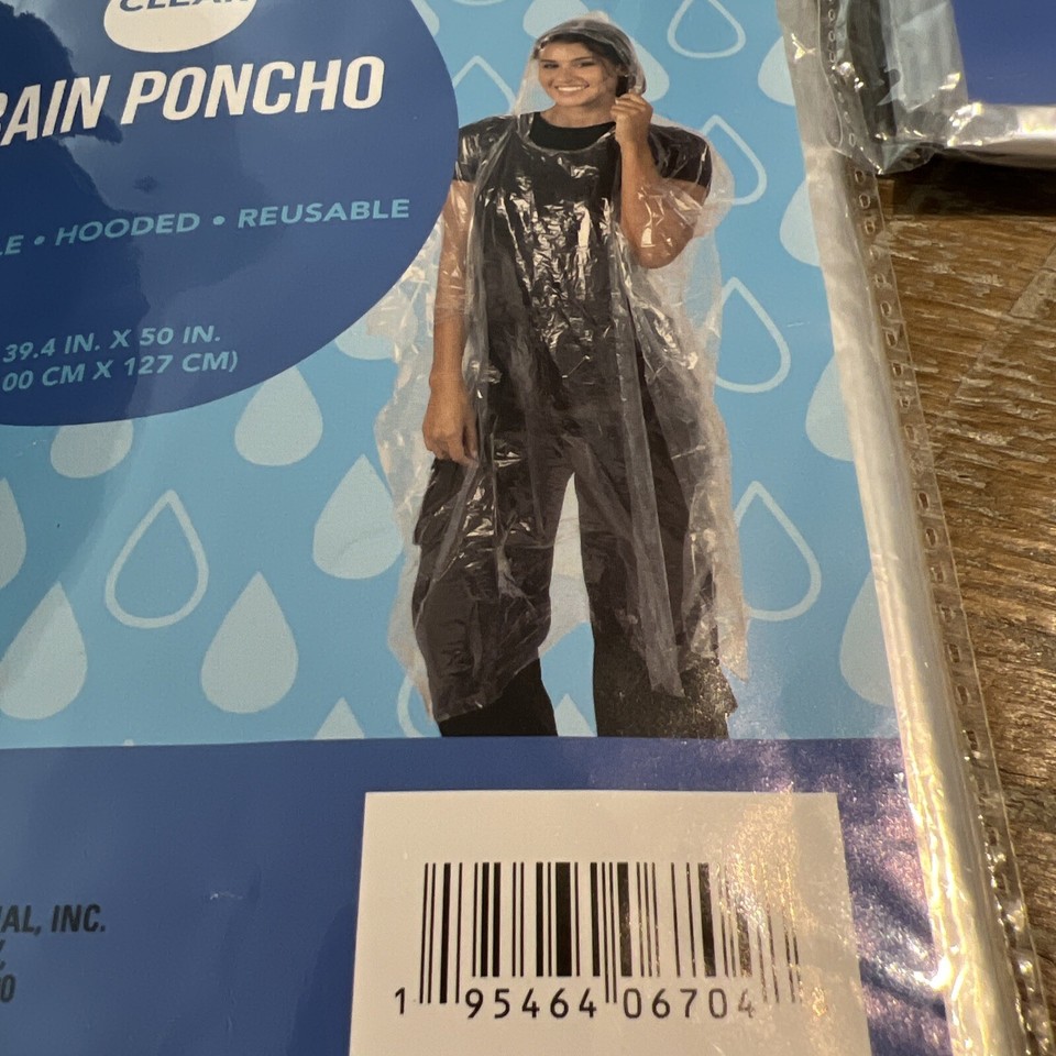 Ponchos for Walt Disney World Clear Durable Hooded Reusable 39.4x50 Lot ...