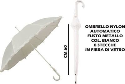 Gallotti Ombrello Nylon Automatico F. Metallo Bianco EL006 | eBay
