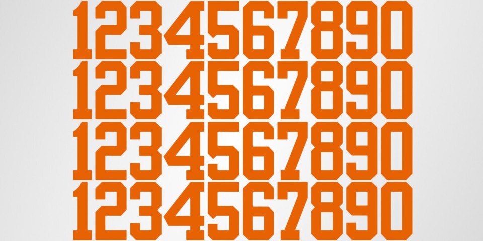 0-9 Numbers Vinyl Sticker Decal Sheet , 40 Total Numbers, Sport Number ...