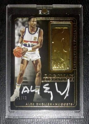 ALEX ENGLISH Nuggets 2014 National Treasures "Gold Logoman" AUTO ...