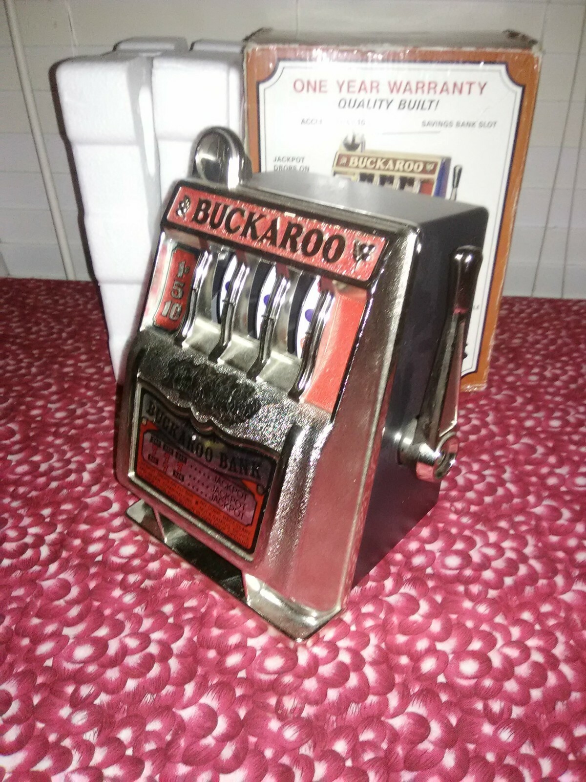 Vintage Buckaroo Slot Machine Coin Bank Reproduction Style Of The ...