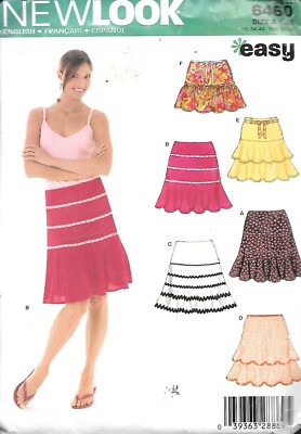 Vintage New Look #6460 Misses' TieredGypsy Peasant Skirts * Sizes 6 -16 ...