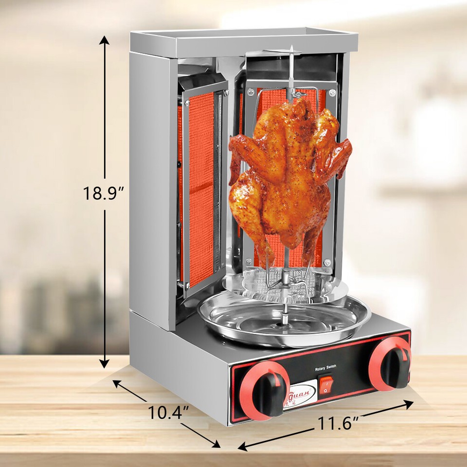 Gas Vertical Broiler Shawarma Machine Kebab Gyro Grill Machine Spinning ...