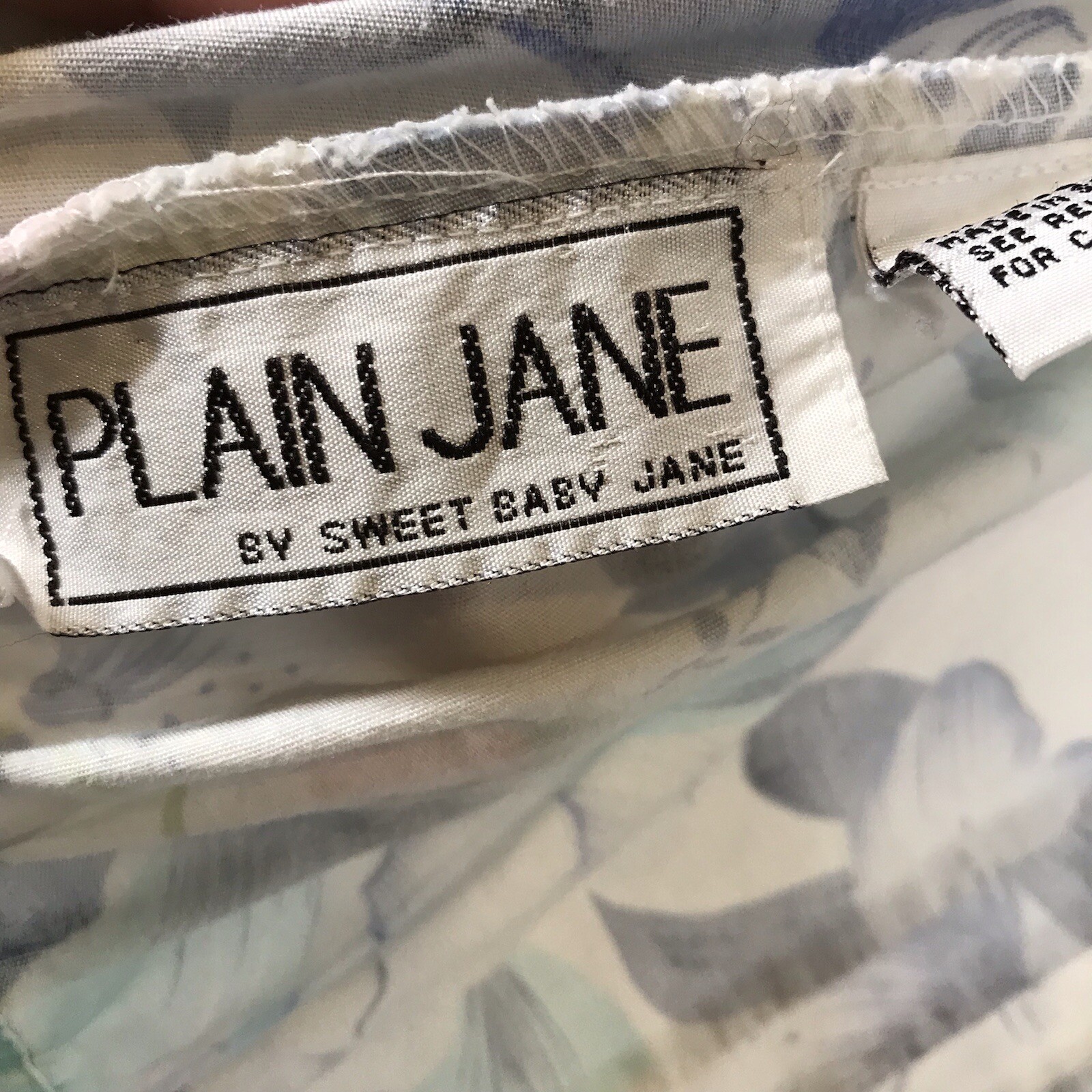 Plain Jane by Sweet Baby Jane VTG Blue Floral Open Back Small Smocked ...