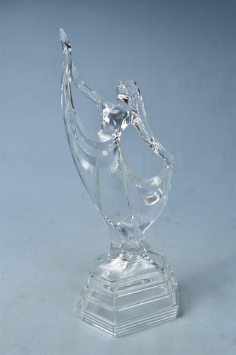 Vintage ROYAL ROCK CRYSTAL GLASS FIGURINE DANCER ART DECO STYLE 11" H ...