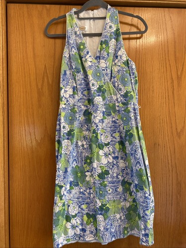 Talbots 8P Blue/Green Summer Floral Dress | eBay