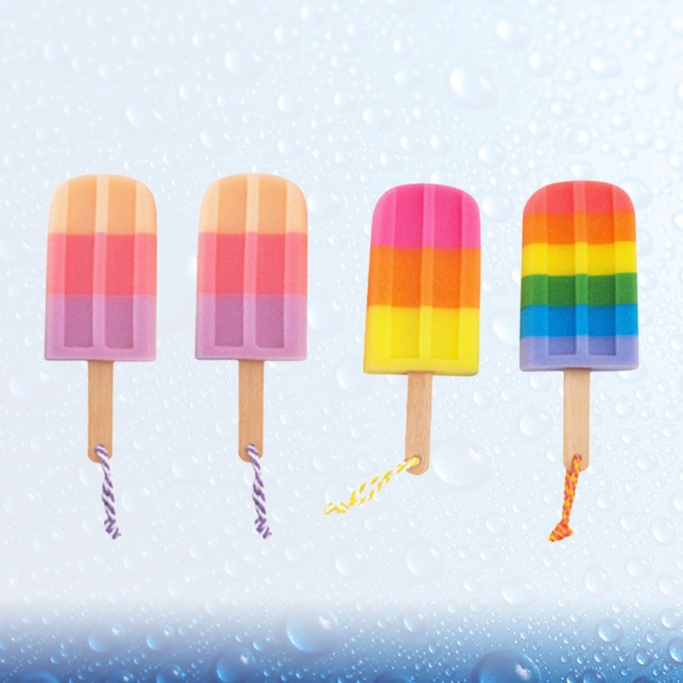 4Pcs Creative Bath Bathing Towel Ice Cream Shaped Bath Flower Shower ...