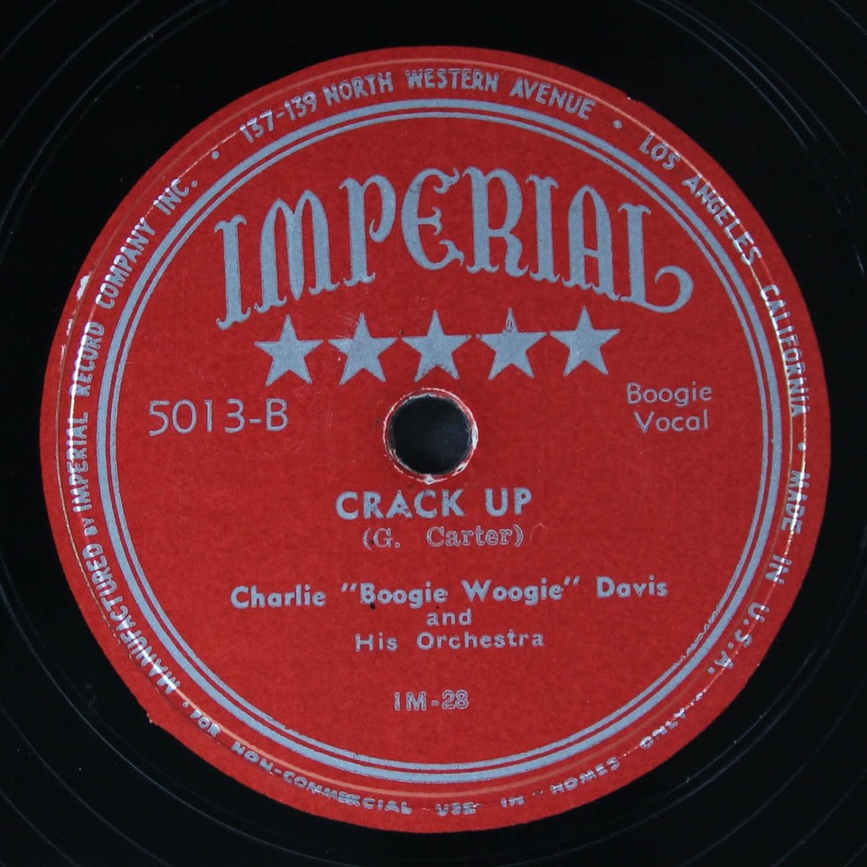 CHARLIE 'BOOGIE WOOGIE' DAVIS: old time blues / crack up IMPERIAL ...
