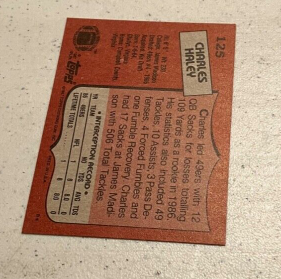 Charles Haley 1987 Topps Football #125 - RC / ROOKIE | eBay