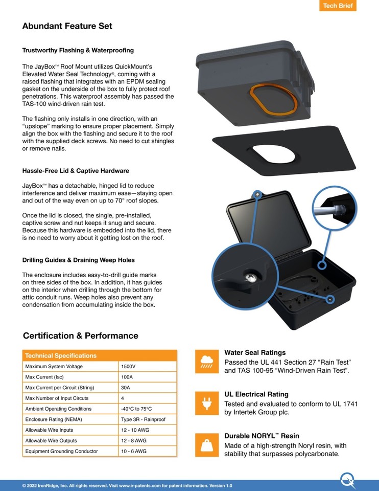 IronRidge QM-JBX-RL02-B1 JayBox Rail-Mounted Junction Box | eBay