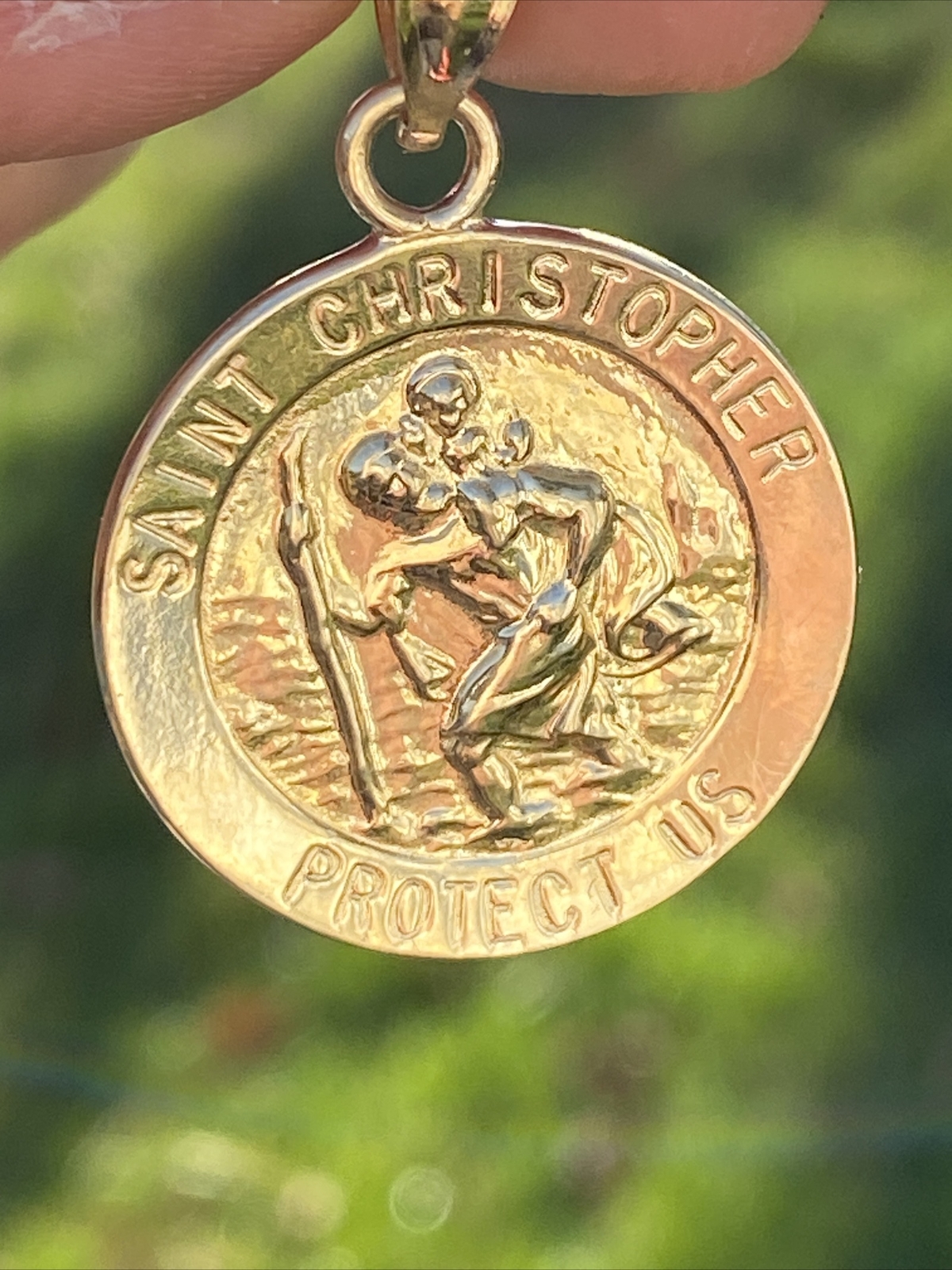 14K Yellow Gold “Saint Christopher Protect Us” Charm or Pendant | eBay