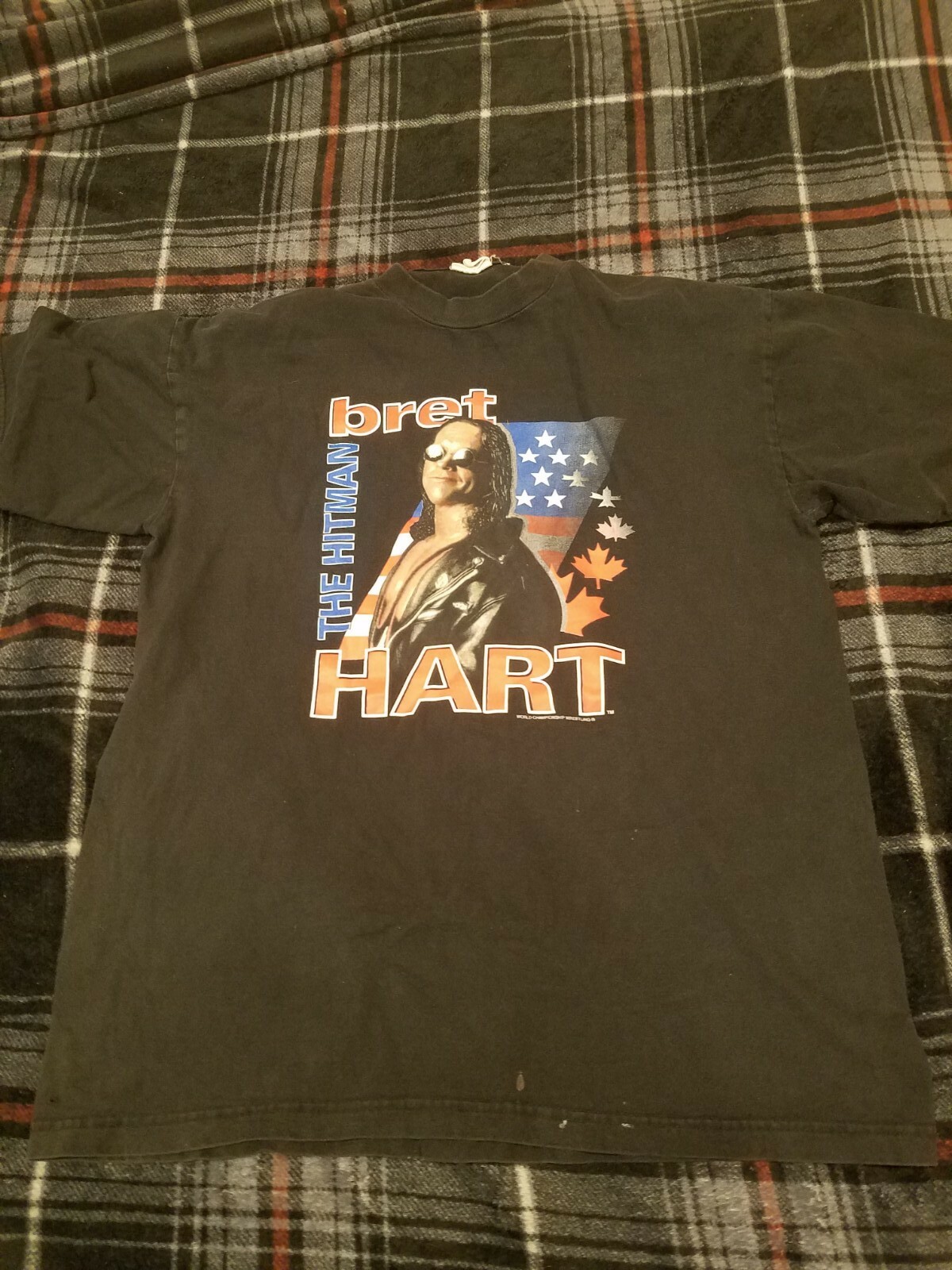 Bret Hitman Hart vintage tee shirt wwf wwe wcw wrestl… - Gem