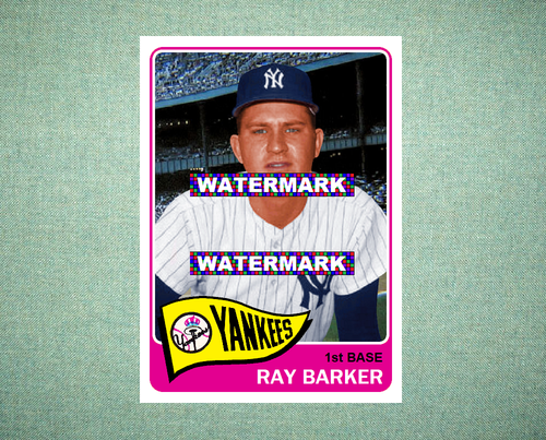 Ray Barker New York Yankees 1965 Style Custom Baseball Art Card | eBay
