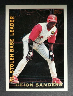 1995 Topps #LL19 - DEION SANDERS ~ NL #2 Stolen Base League Leader ...