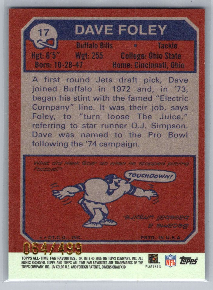 2004 Topps Fan Favorites #17 Dave Foley Bills Chrome | eBay