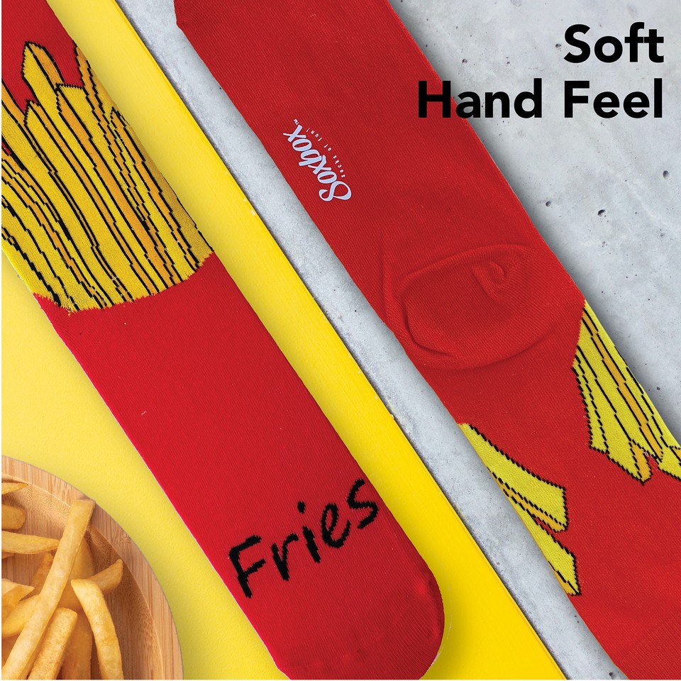 Mens Ladies Unisex Socks Chips French Fries Socks Box Soxbox Gift Idea ...