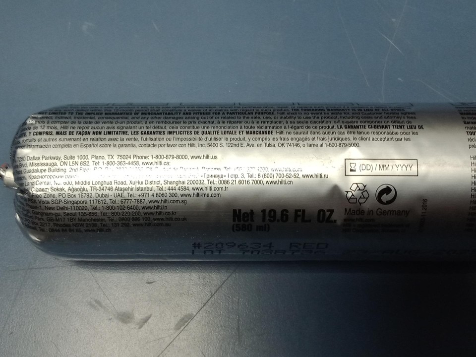 (20 Tubes) HILTI FIRESTOP 209634 Acrylic Sealant CP 606 Red 19.6 oz AUG ...