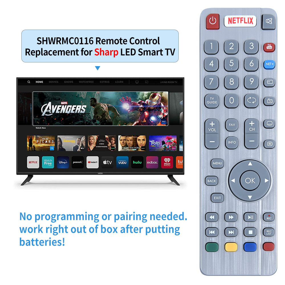 New SHWRMC0116 For Sharp Aquos RF Smart TV Remote Control LC-49CUG8052K ...