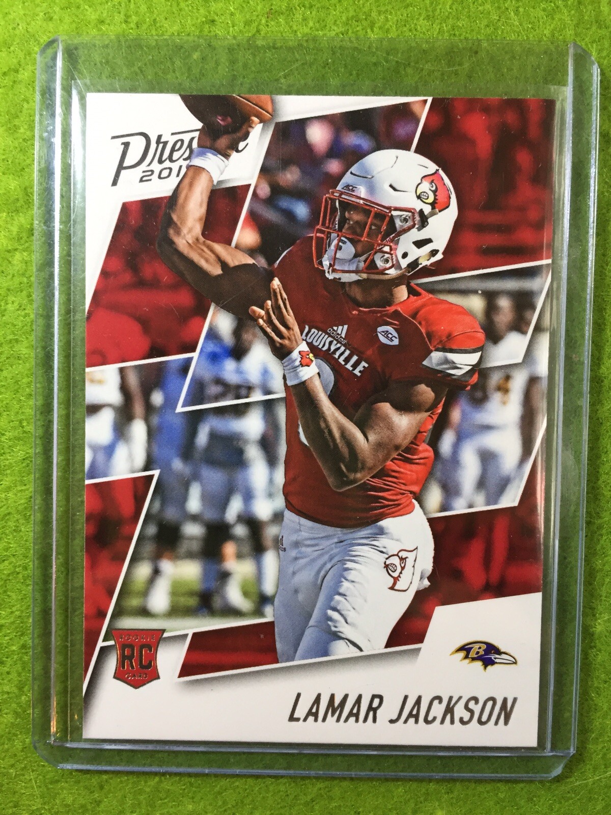 LAMAR JACKSON ROOKIE CARD JERSEY #8 LOUISVILLE RC RAVENS 2018 Panini ...