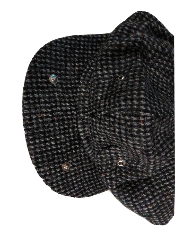 Vtg Eddie Bauer Harris Tweed Earflap Wool Thinsulate Hat Cap Cabbie ...