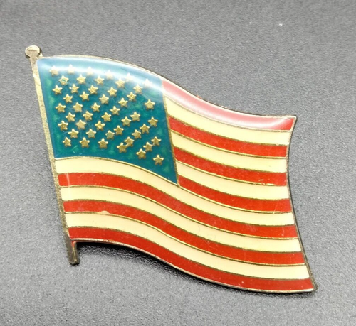 American Waving Flag Lapel Hat Pin Back Tie Tack Quality Enamel Vintage ...