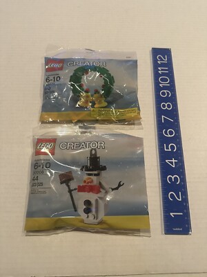 Lego Creator Christmas XMAS Holiday Snowman 30008 & Wreath 30028 ...