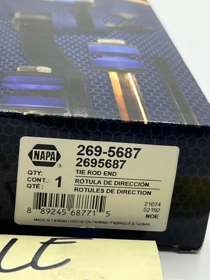 Genuine OEM NAPA Chassis Inner Tie Rod End 269-5687, 2695687 Black ...
