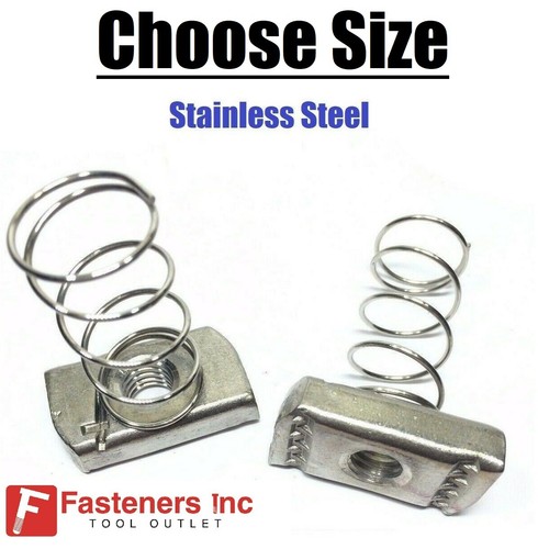 Stainless Steel Spring Nuts for Unistrut Channel CHOOSE SIZE & PKG QTY ...