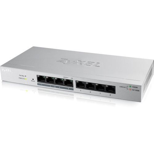 ZyXEL-New-GS1200-8HP _ Fanless 8 Port GbE POE+ L2 Web Managed Switch ...