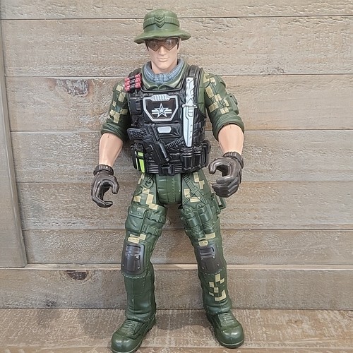Play Zone Military Soldier Force Action Figure 12" Jointed Military ...