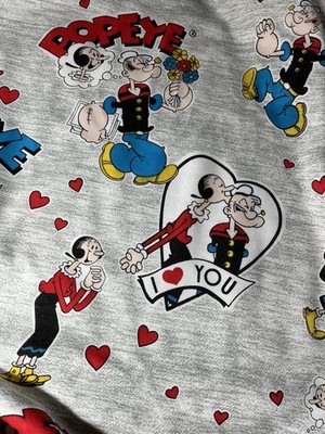 VTG ‘87 Popeye Olive Oyl Sweatshirt Fabric Peter Pan Inc BTY | eBay