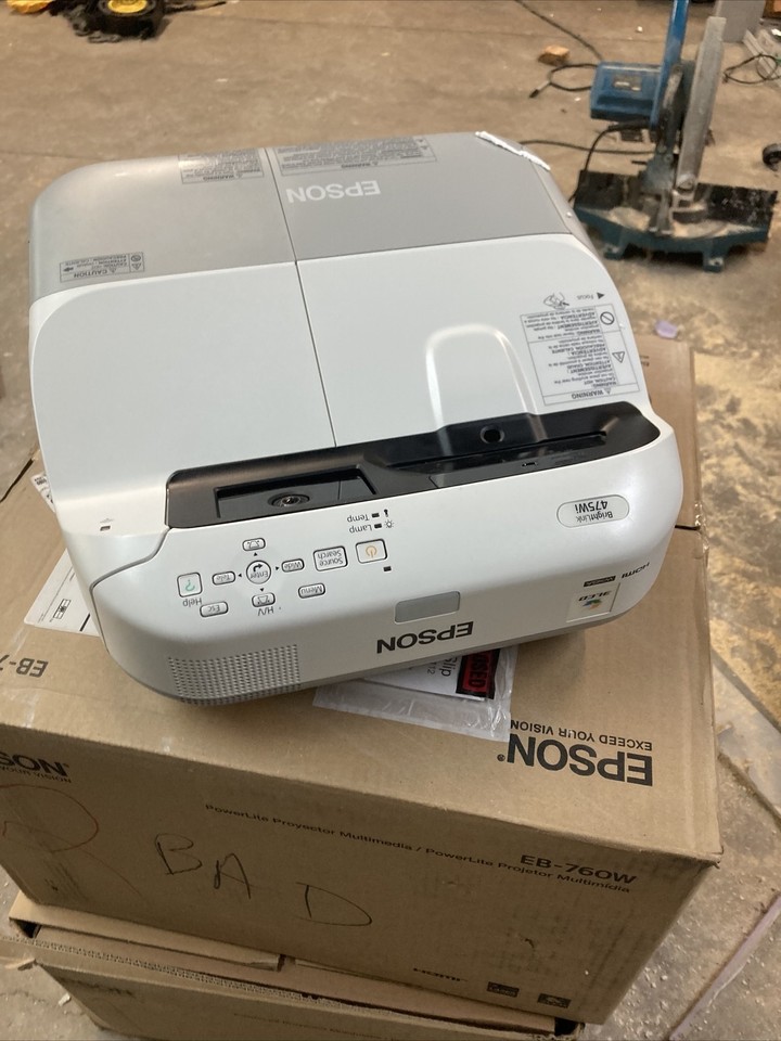 Epson BrightLink 475Wi H453A HDMI 3LCD Projector & Remote- 2650 HRS On ...