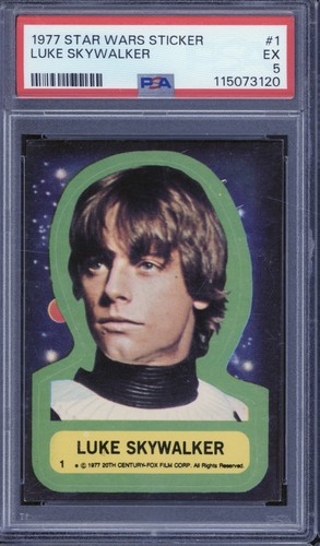 1977 Star Wars Sticker #1 Luke Skywalker EX PSA 5 | eBay