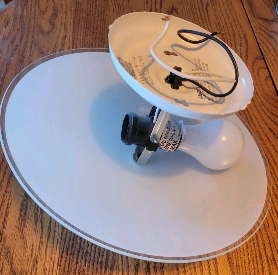 2006 Round Shade Glass White Ceiling Light Fixture 12" | eBay