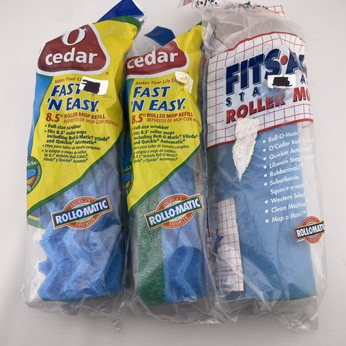 O Cedar Fast N Easy 8.5" Roller Mop Refill Angled Head New Old Stock ...