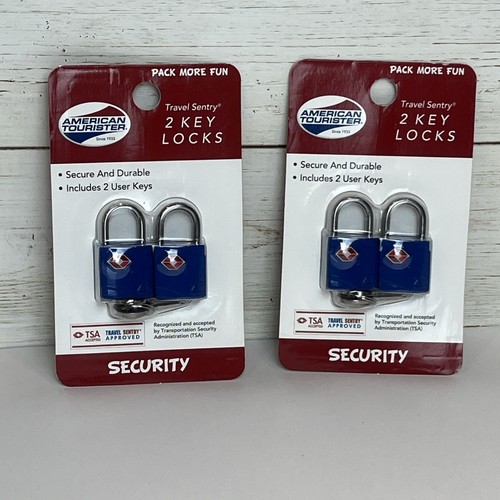 2 Sets AMERICAN TOURISTER Travel Sentry 2-Key Locks TSA Accepted Blue 4 ...