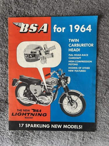 1964 BSA Motorcycles Dealer Sales Brochure Original 17 Sparkling New ...